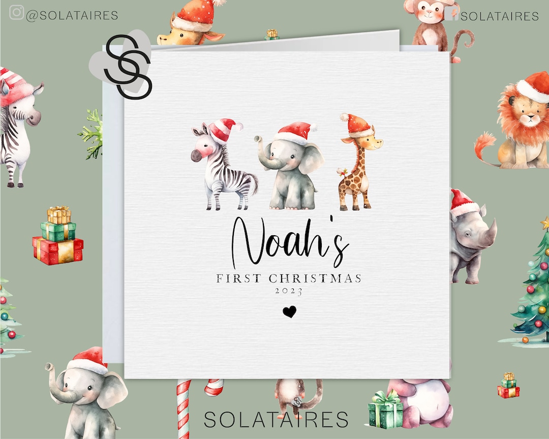 Personalised Kids Happy 1st Christmas Card,on Your First Christmas Card ...
