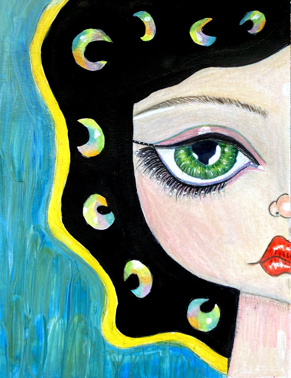 Cute Girl Unique Fine Art Girls Print Original Drawing Ellorie ...