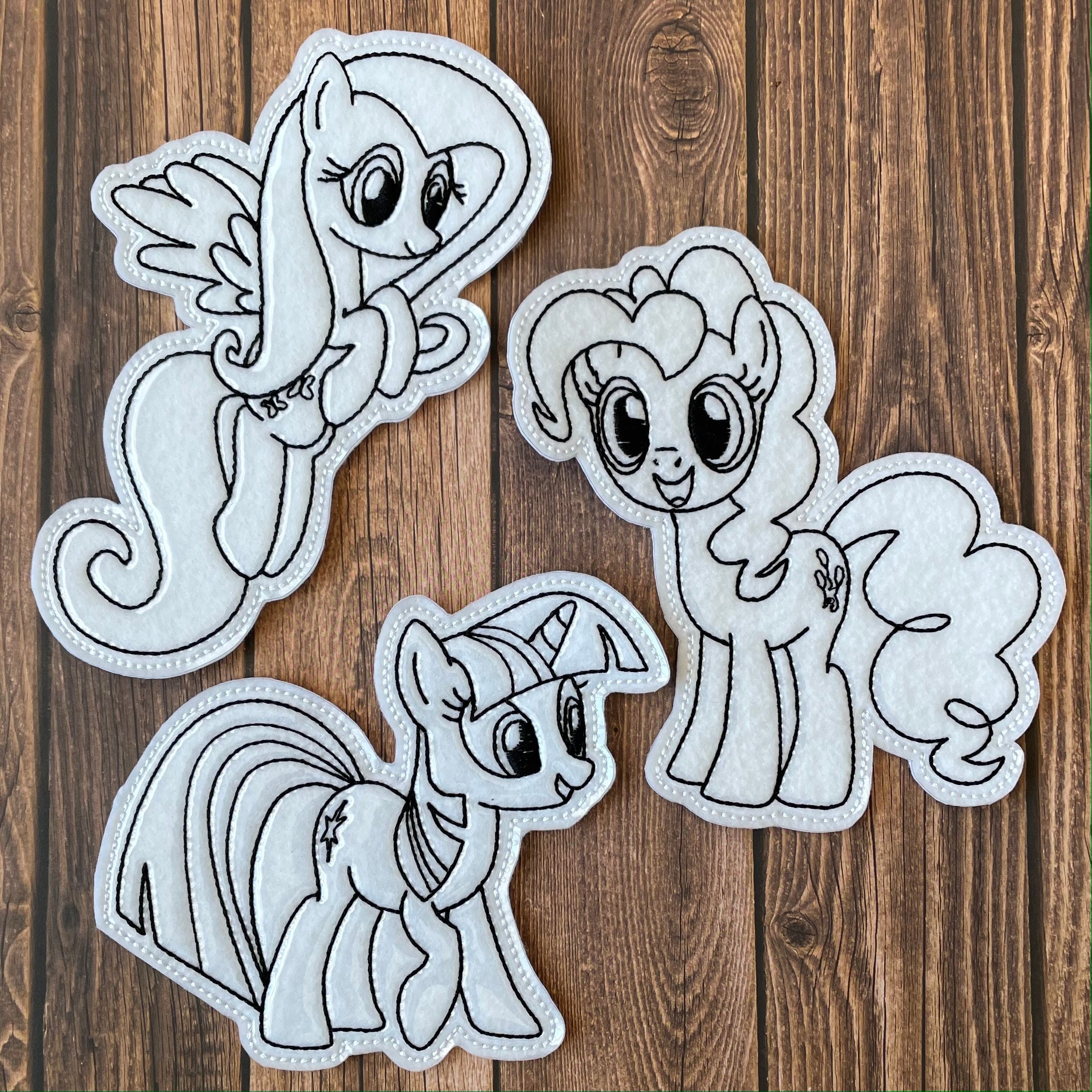MLP Ponies Flat Colouring Dolls Digital Embroidery Design - Etsy