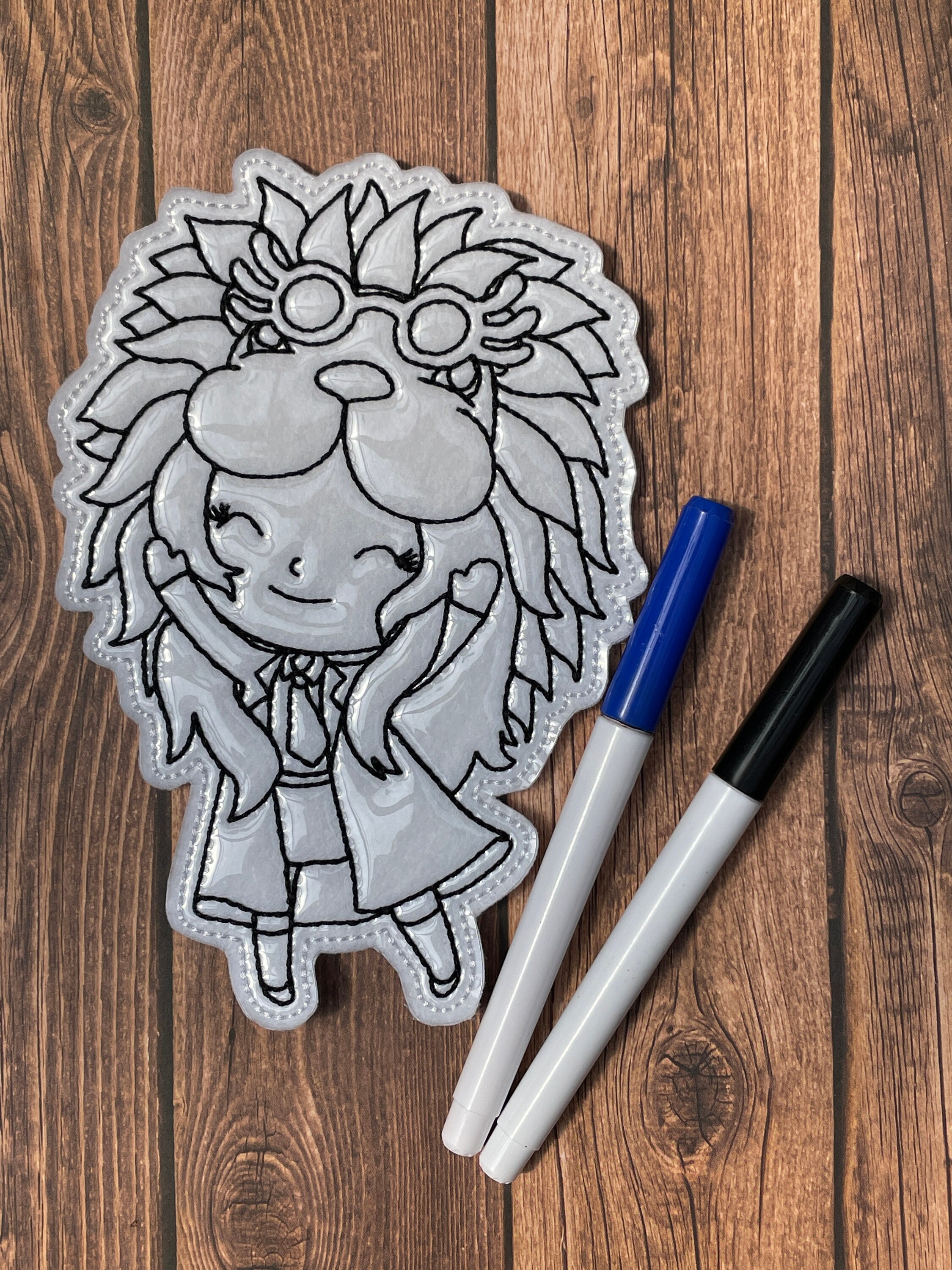 Wizard Pets 1 Flat Colouring Dolls Digital Embroidery Design - Etsy