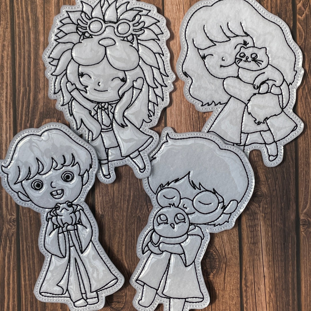Wizard Pets 1 Flat Colouring Dolls Digital Embroidery Design - Etsy