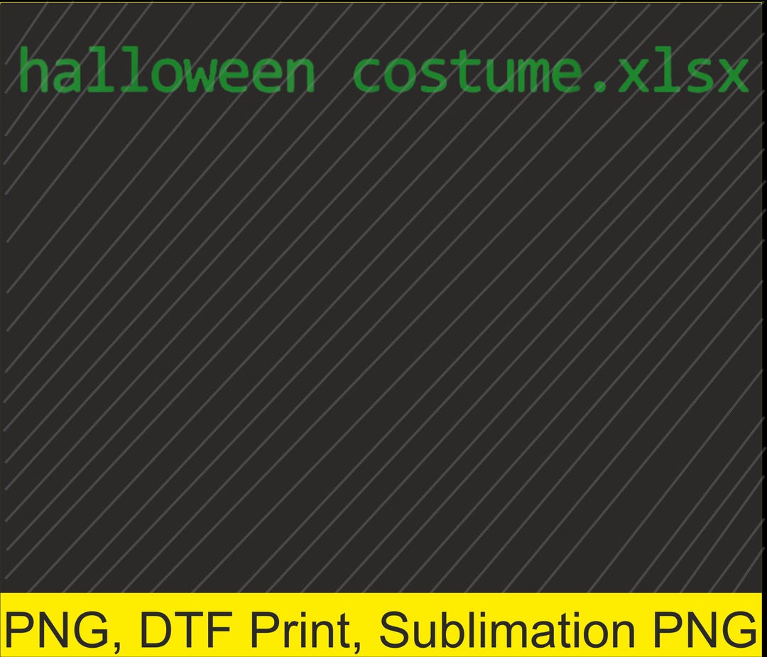 Halloween Costume Xlsx Coding PNG Digital Download DTF Print - Etsy