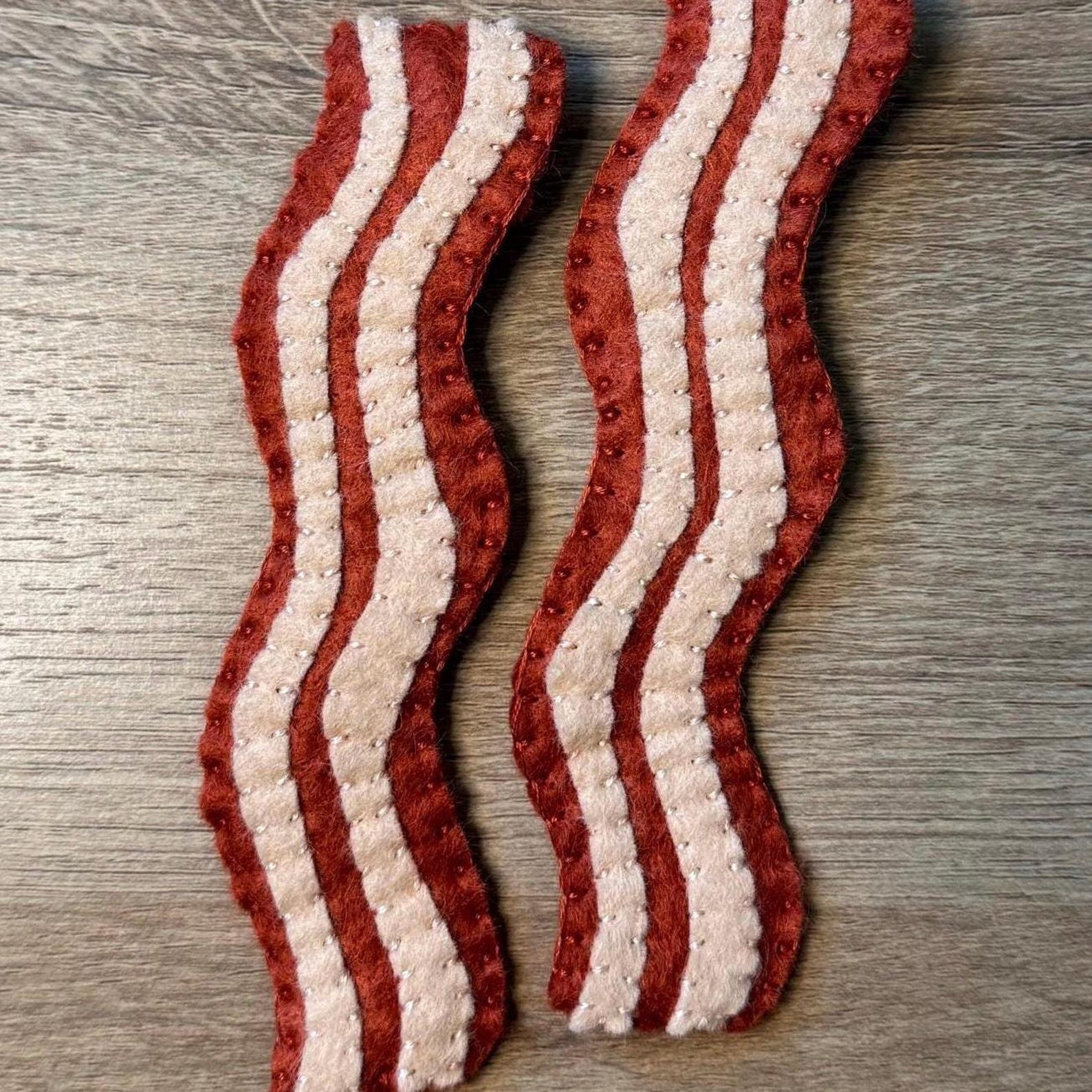 Felt Play Food: Handmade Bacon and Eggs - Pretend Play - Etsy