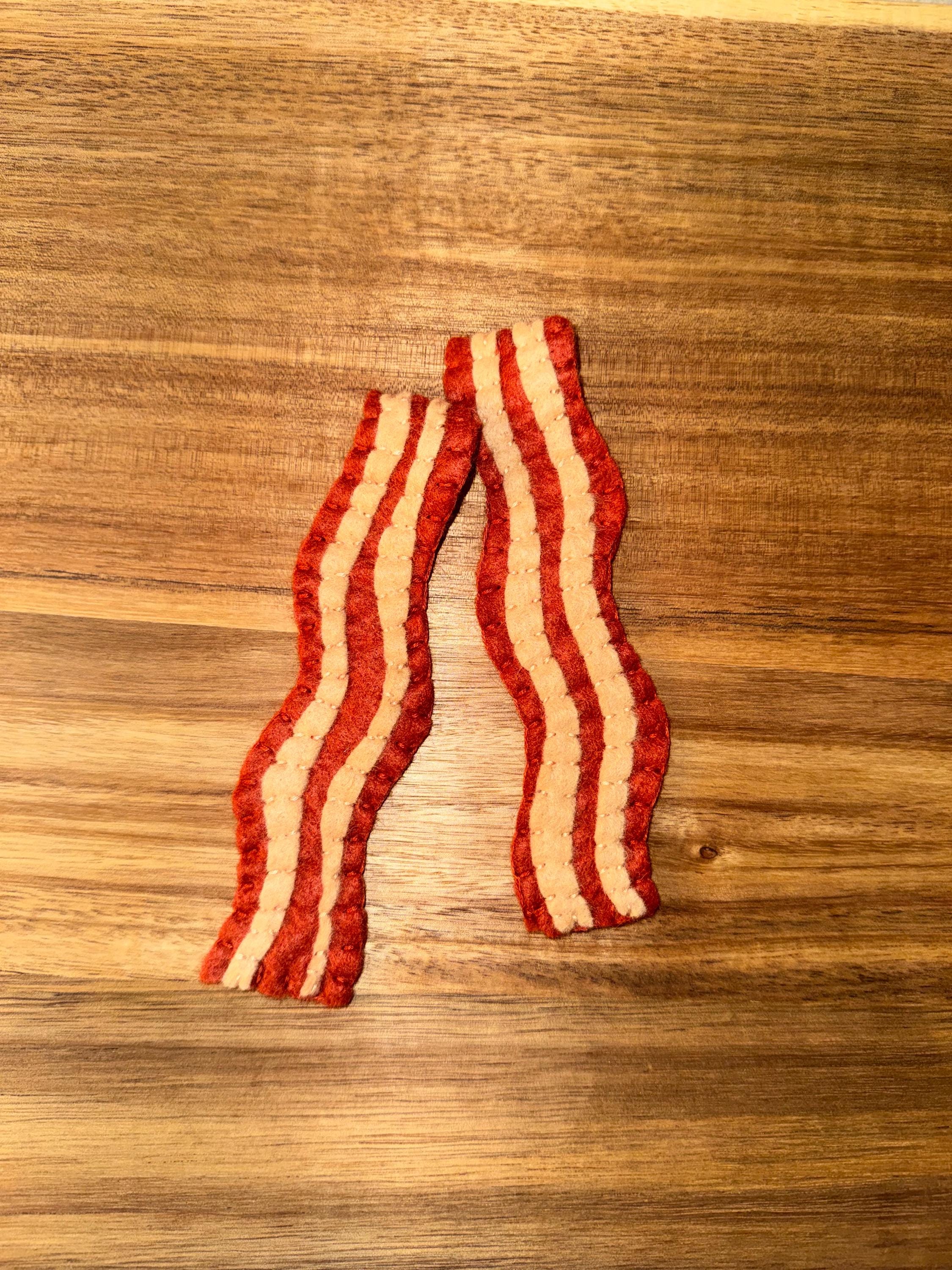 Felt Play Food: Handmade Bacon and Eggs - Pretend Play - Etsy