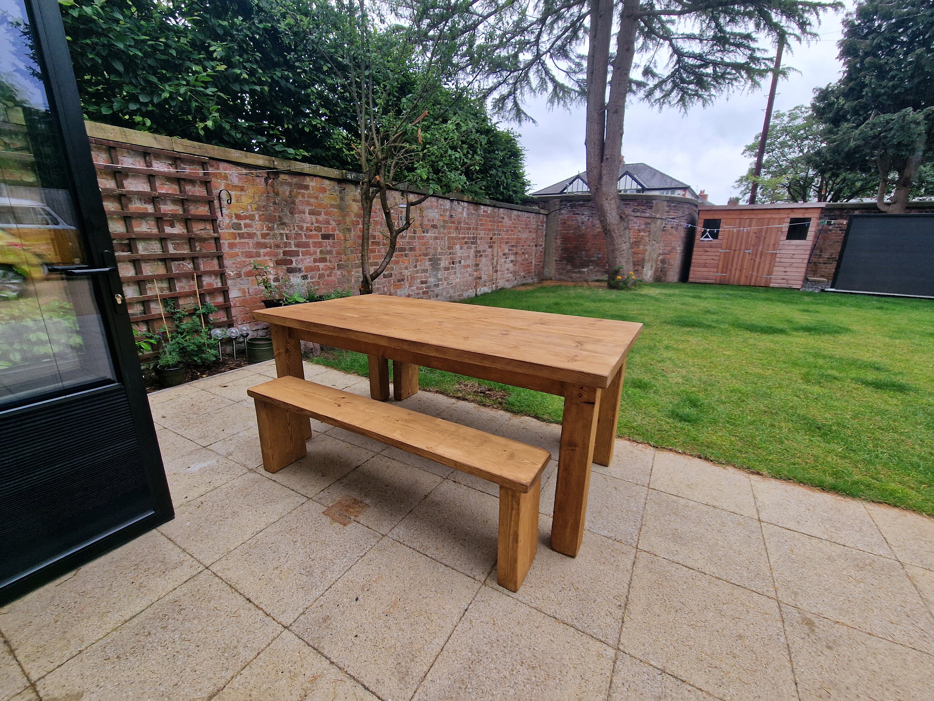 Any Size Outdoor Table - With FREE MATCHING BENCHES - Etsy UK