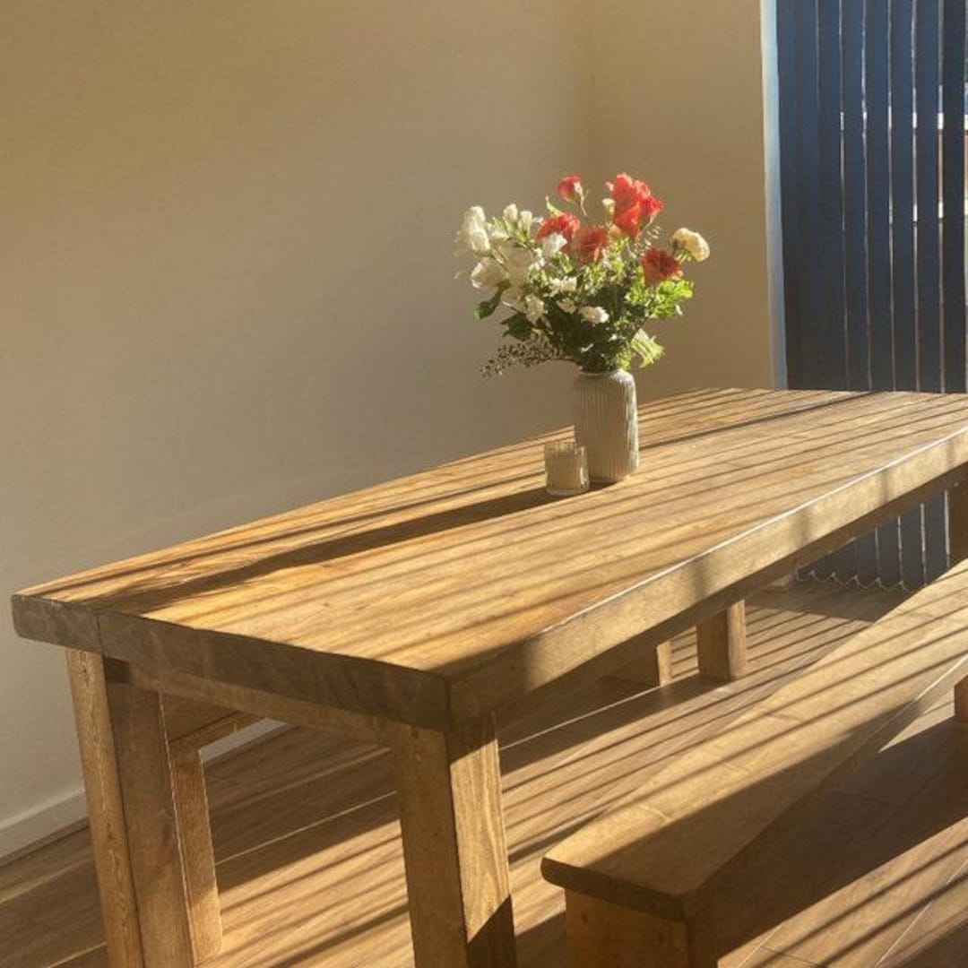 Wheelchair Accessible Dining Table: Handmade Solid Wood With Matching ...