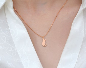 Gold Tiny Cat Necklace - Etsy