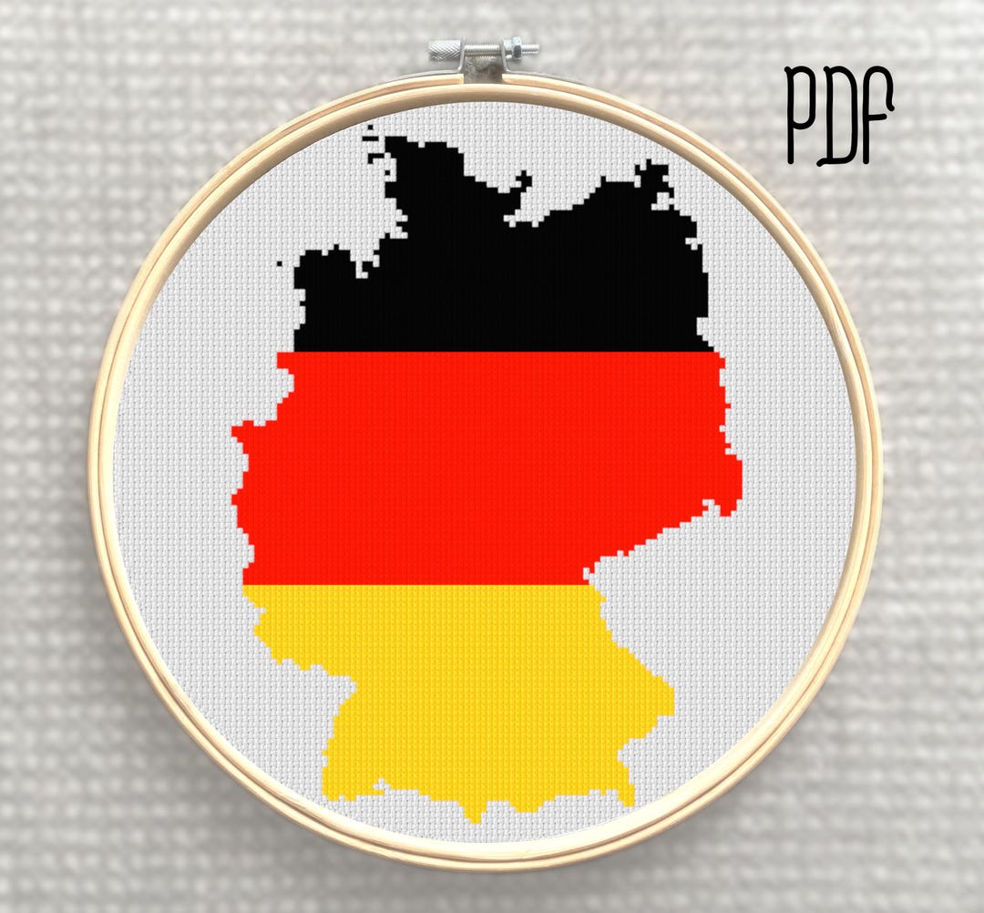 Germany Cross-stitch Pattern | Instant PDF Download | Germany Map ...