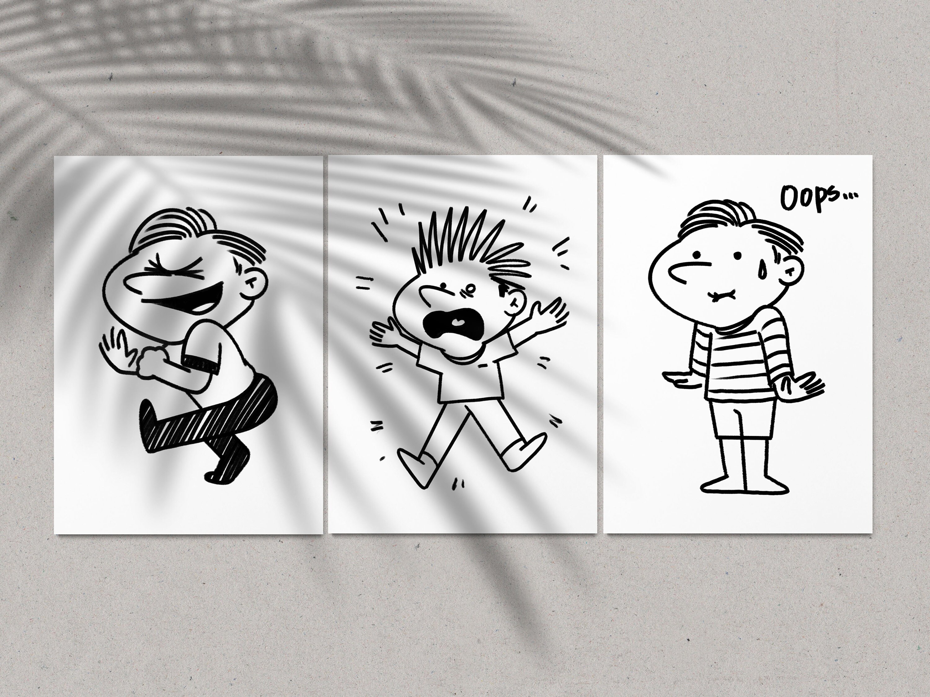 Sat of 3 Line Art Prints, Line Drawing Art, Home Decor, Wall Art, Art ...