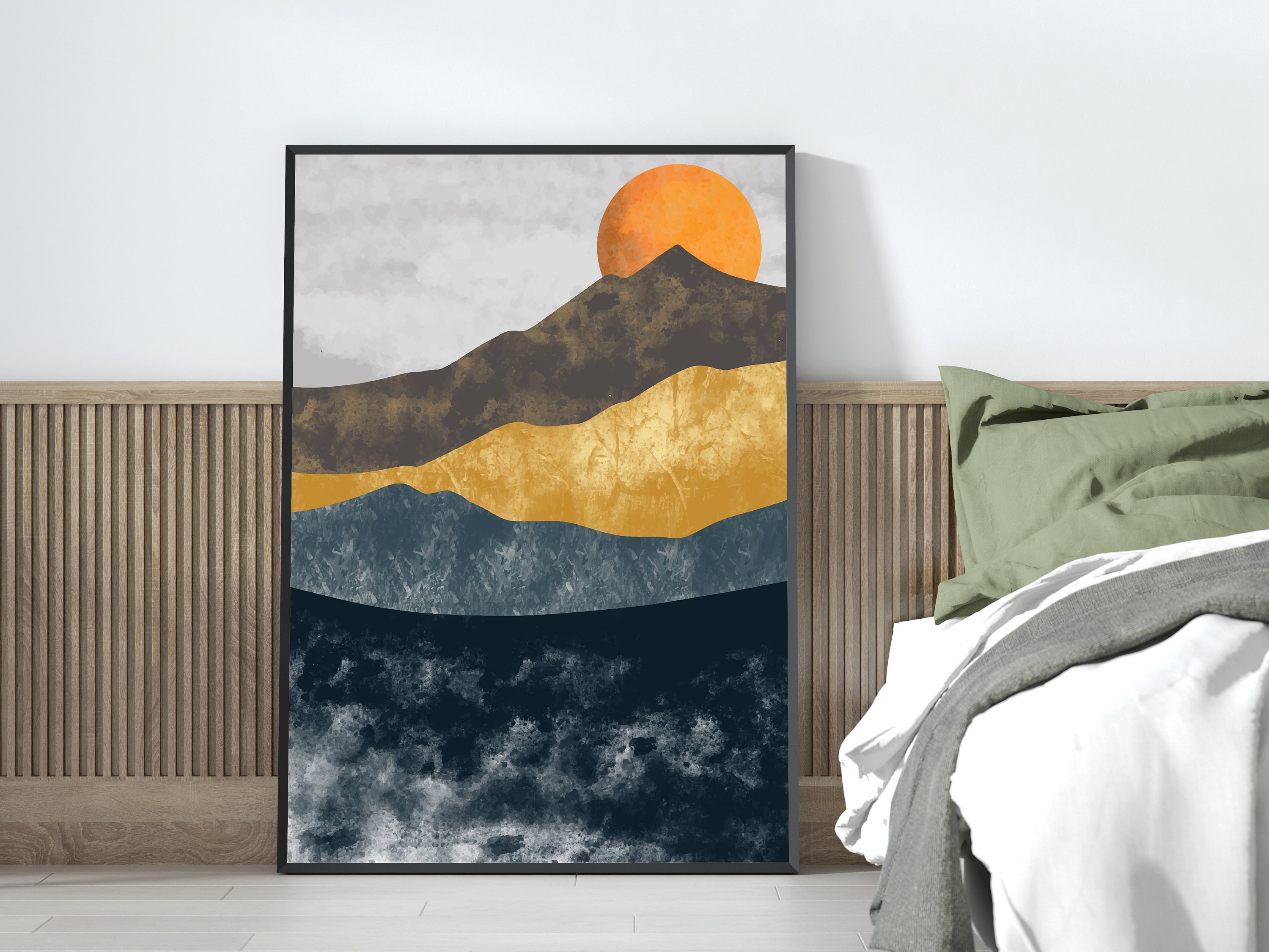 Framed Nordic Landscape Art Print Set Of 3 Modern Stylish | Etsy