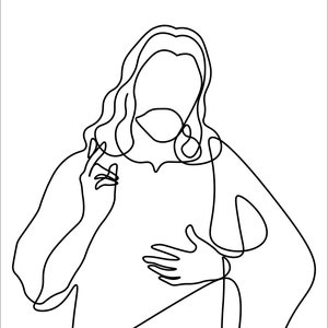 Jesus Christ Line Art Print Christmas Gift Gift for - Etsy