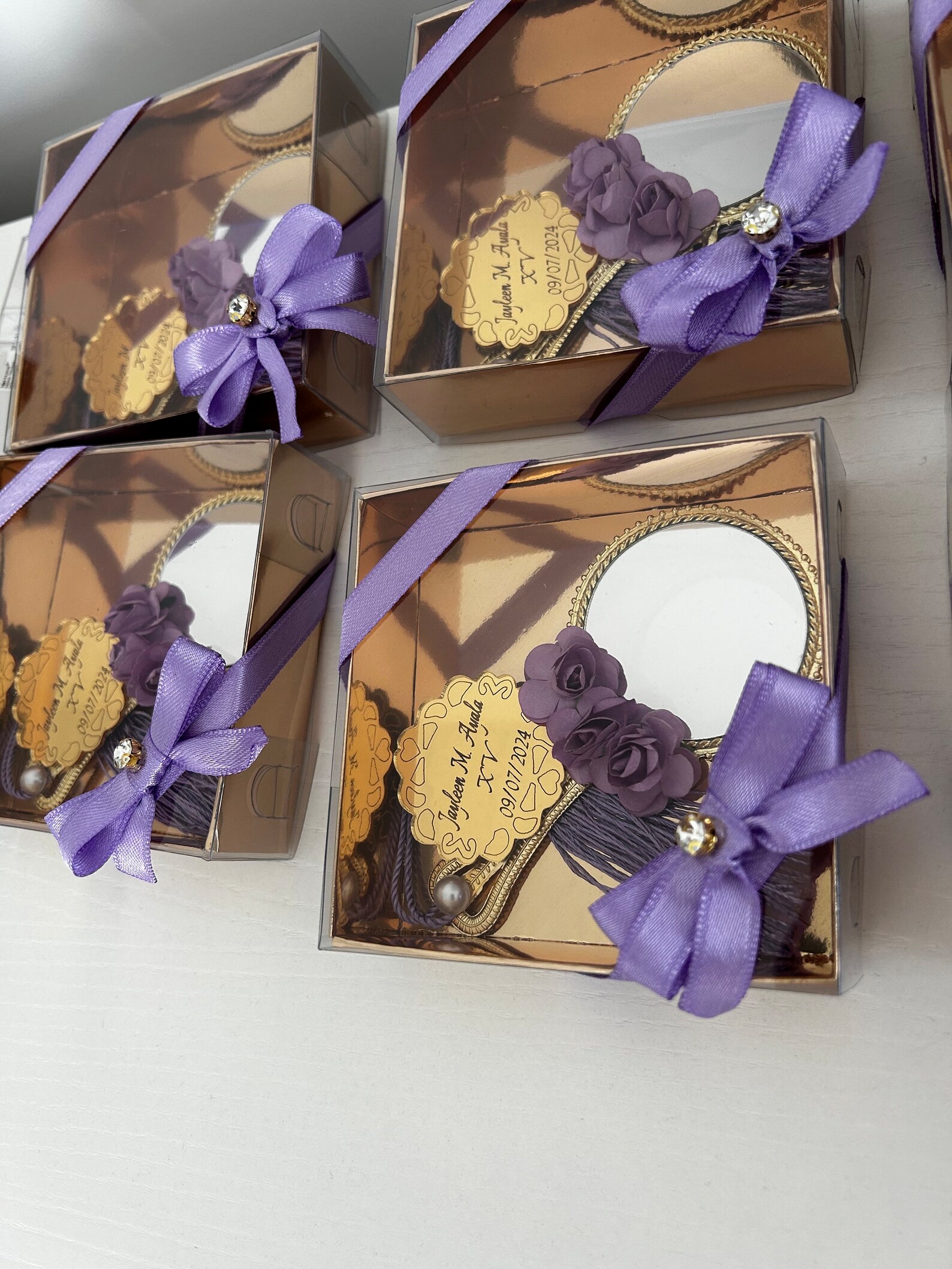 Personalized Mirror Favors, Pink Floral, Wedding Bridal Shower Gift - Etsy