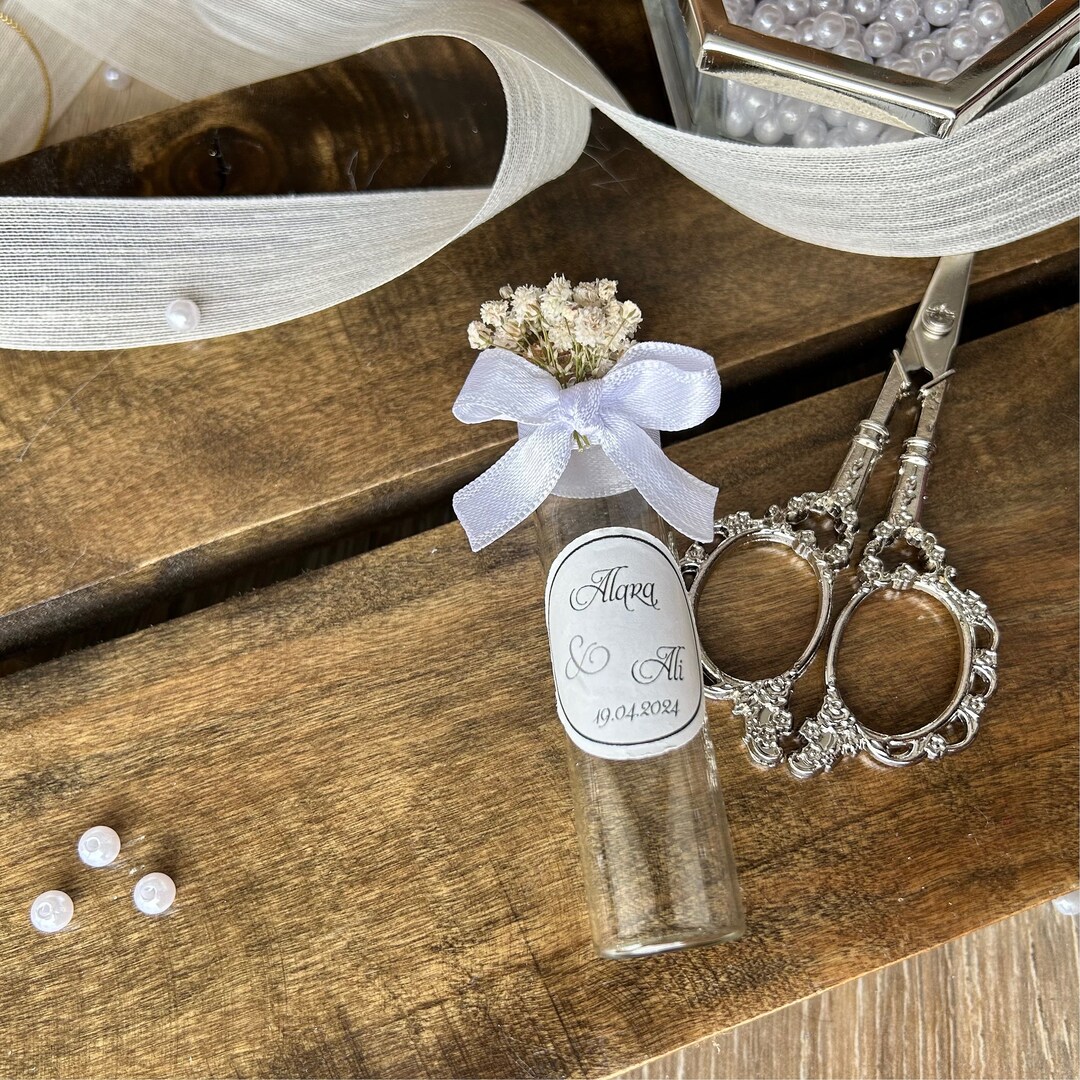 Glass Bottle Tube Gift With Dried Flowers, Message in the Bottle, Glass ...