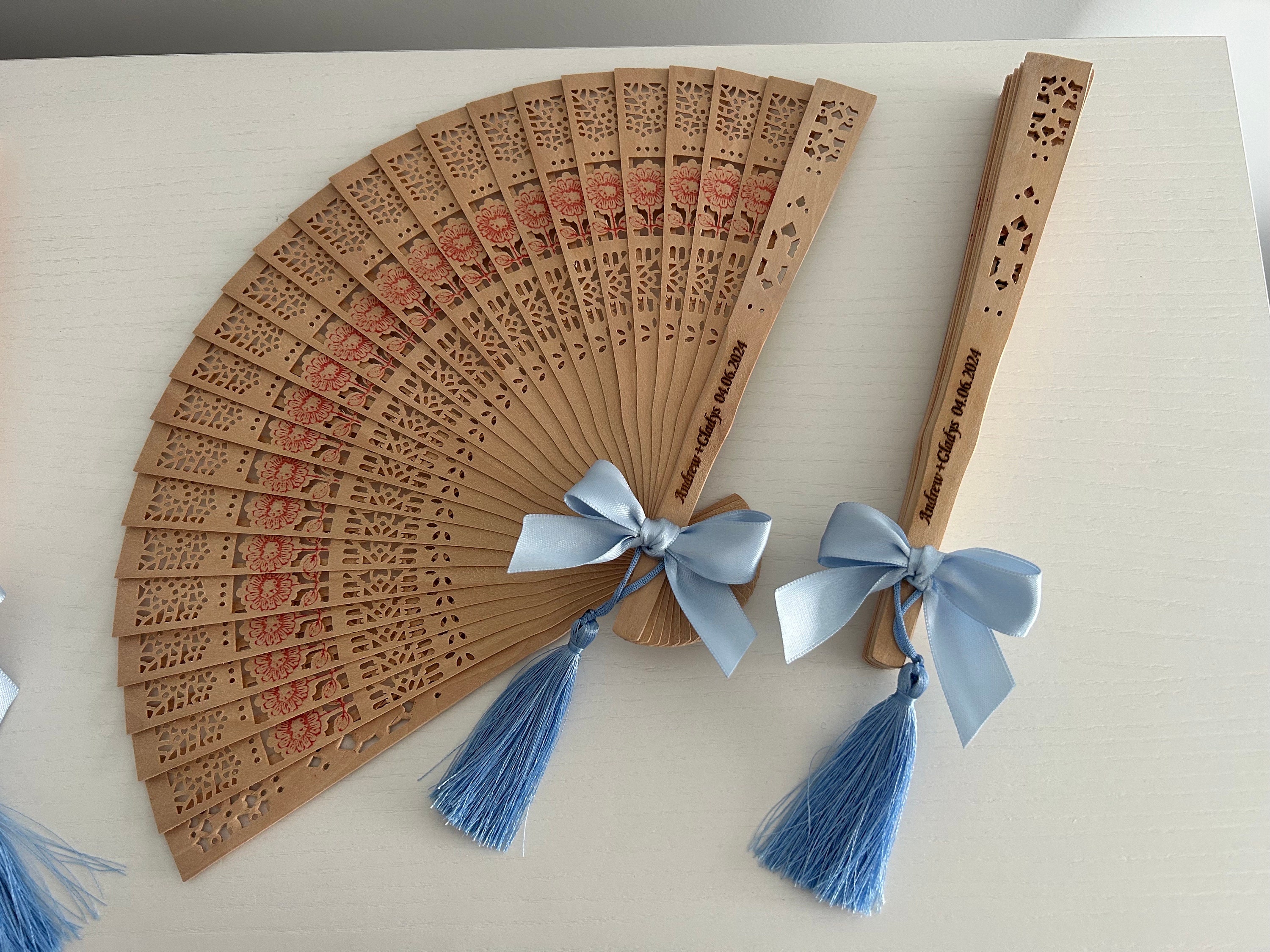 Engraved Wooden Hand Fans: Personalized Wedding Favors - Etsy