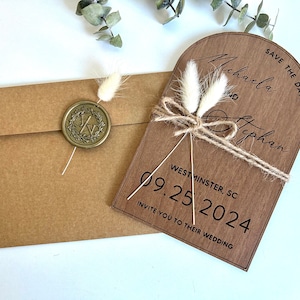 Wooden Wedding Invitation Card, Quinceañera Invitation Card, Wood ...