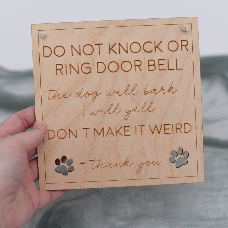 Don't Knock Dog Will Bark Sign Don't Ring Bell Sign - Etsy