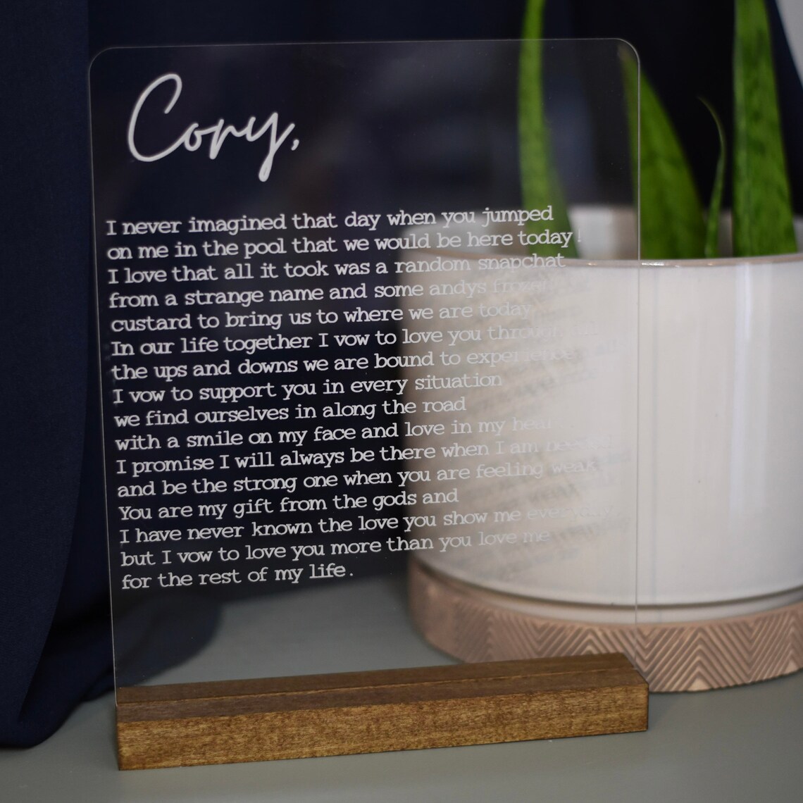 Custom Engraved Wedding Vows Wedding Vows Couple Gifts - Etsy