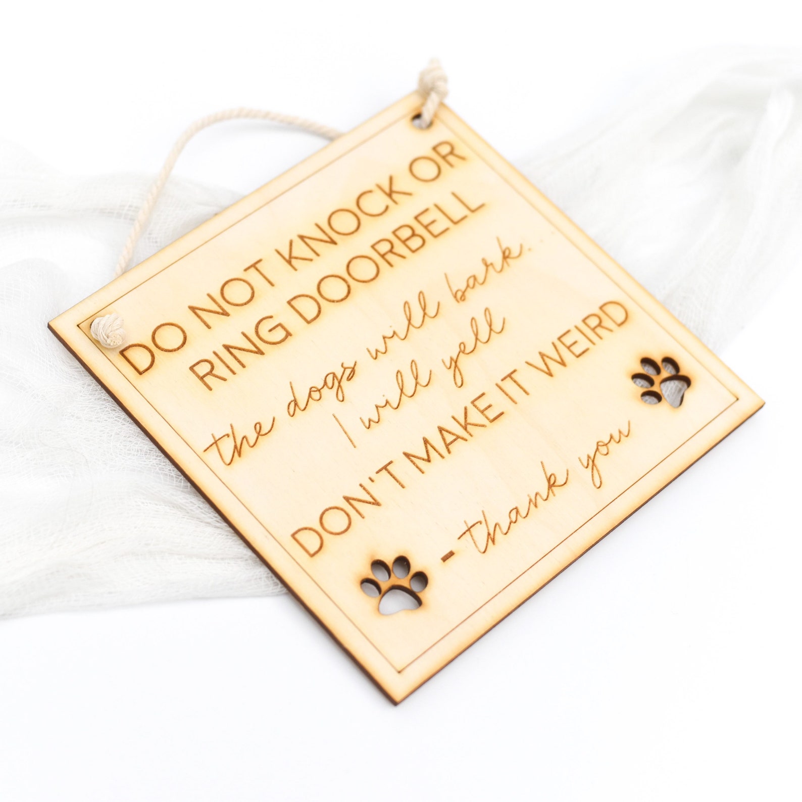 Don't Knock Dog Will Bark Sign Don't Ring Bell Sign - Etsy