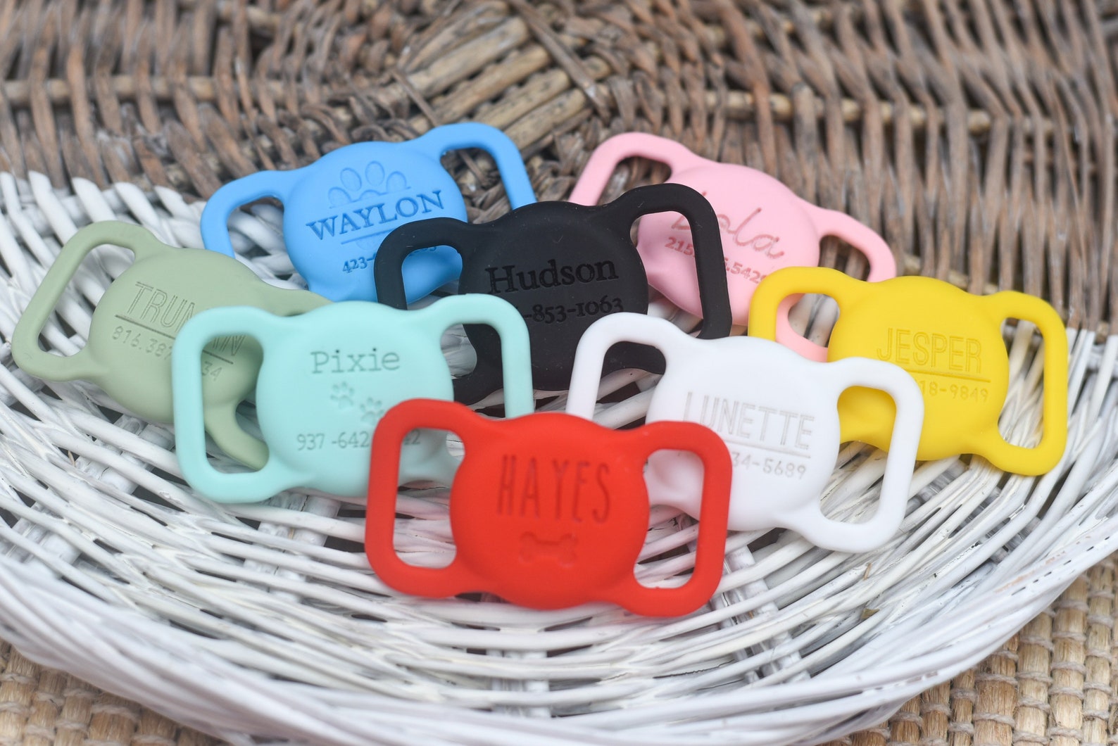 Airtag Pet Collar Holder Dog Collar Air Tag Case Dog Name - Etsy