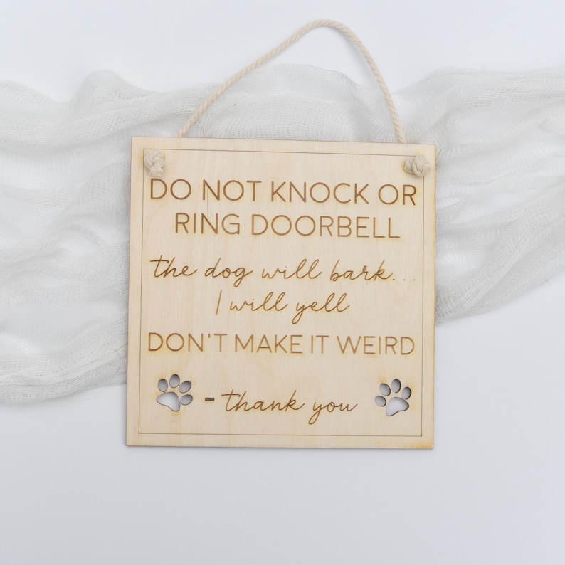 Don't Knock Dog Will Bark Sign Don't Ring Bell Sign - Etsy