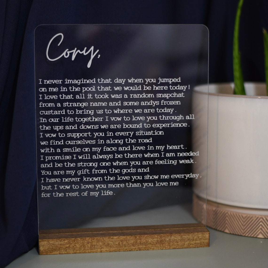Custom Engraved Wedding Vows Wedding Vows Couple Gifts - Etsy
