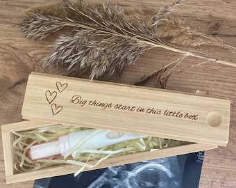 Engraved Pregnancy Announcement Box Personalised Pregnancy Test Box ...