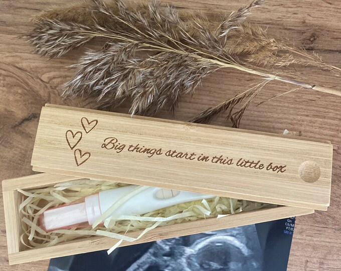Engraved Pregnancy Announcement Box Personalised Pregnancy Test Box ...