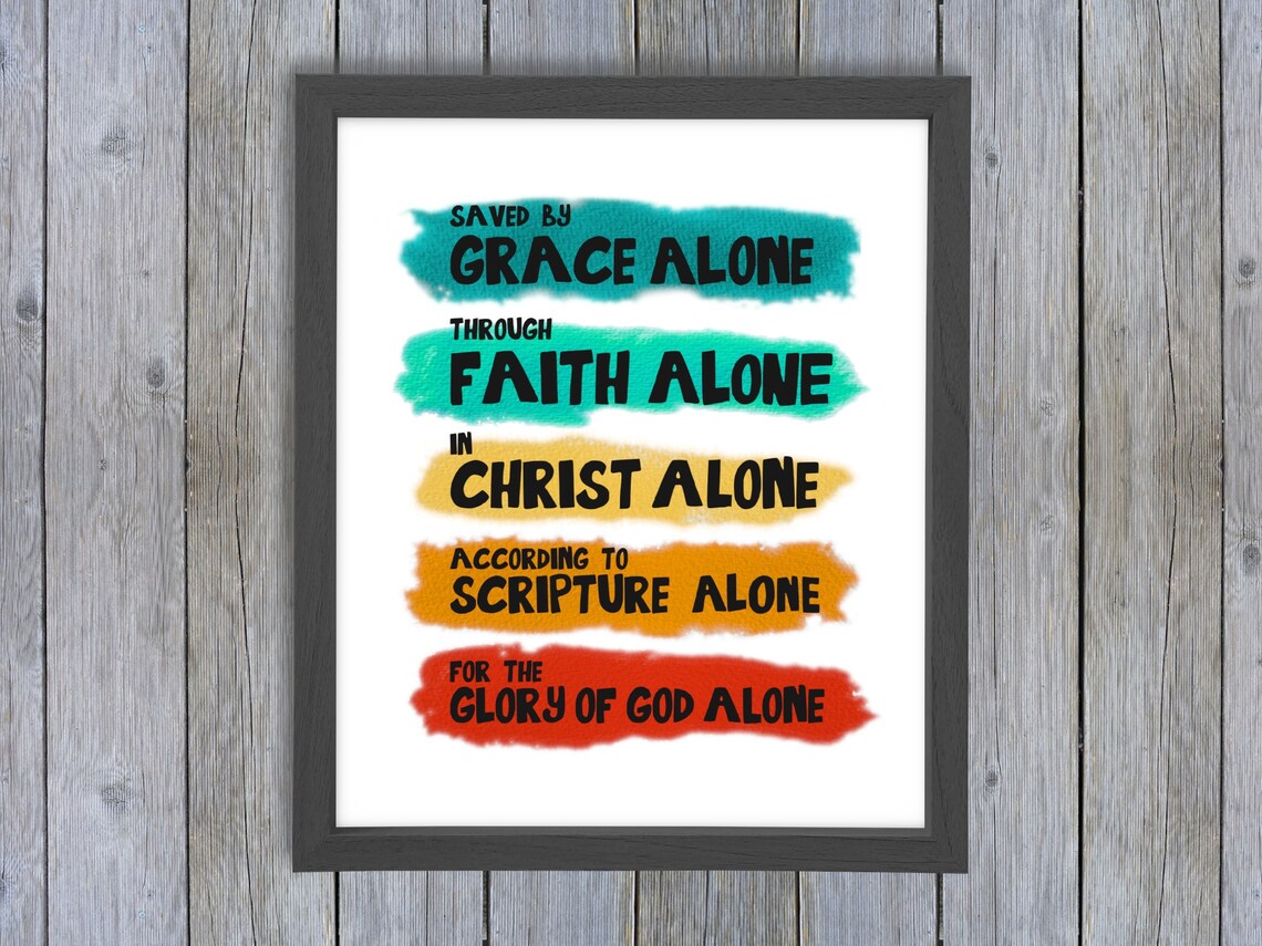5 Solas Print, the Five Solas, Reformation Truths, Christian Wall Art ...
