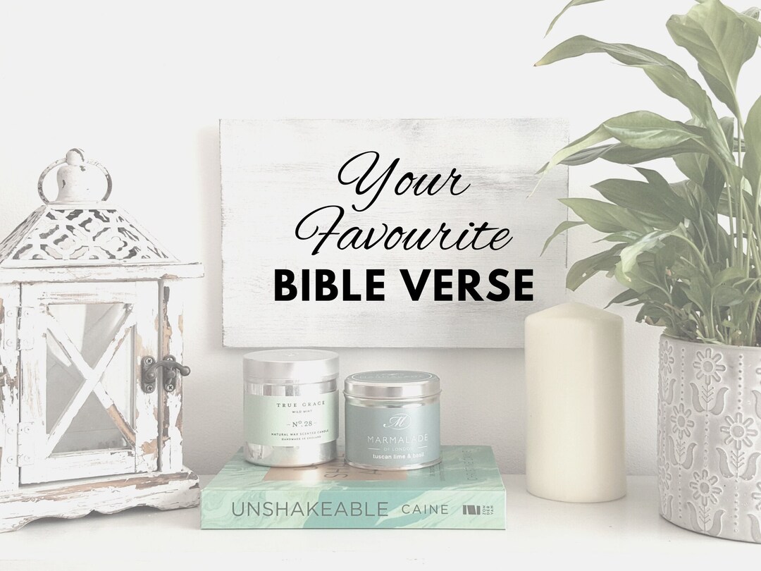 Customised Bible Verse Wooden Sign, Your Favourite Scripture Displayed ...