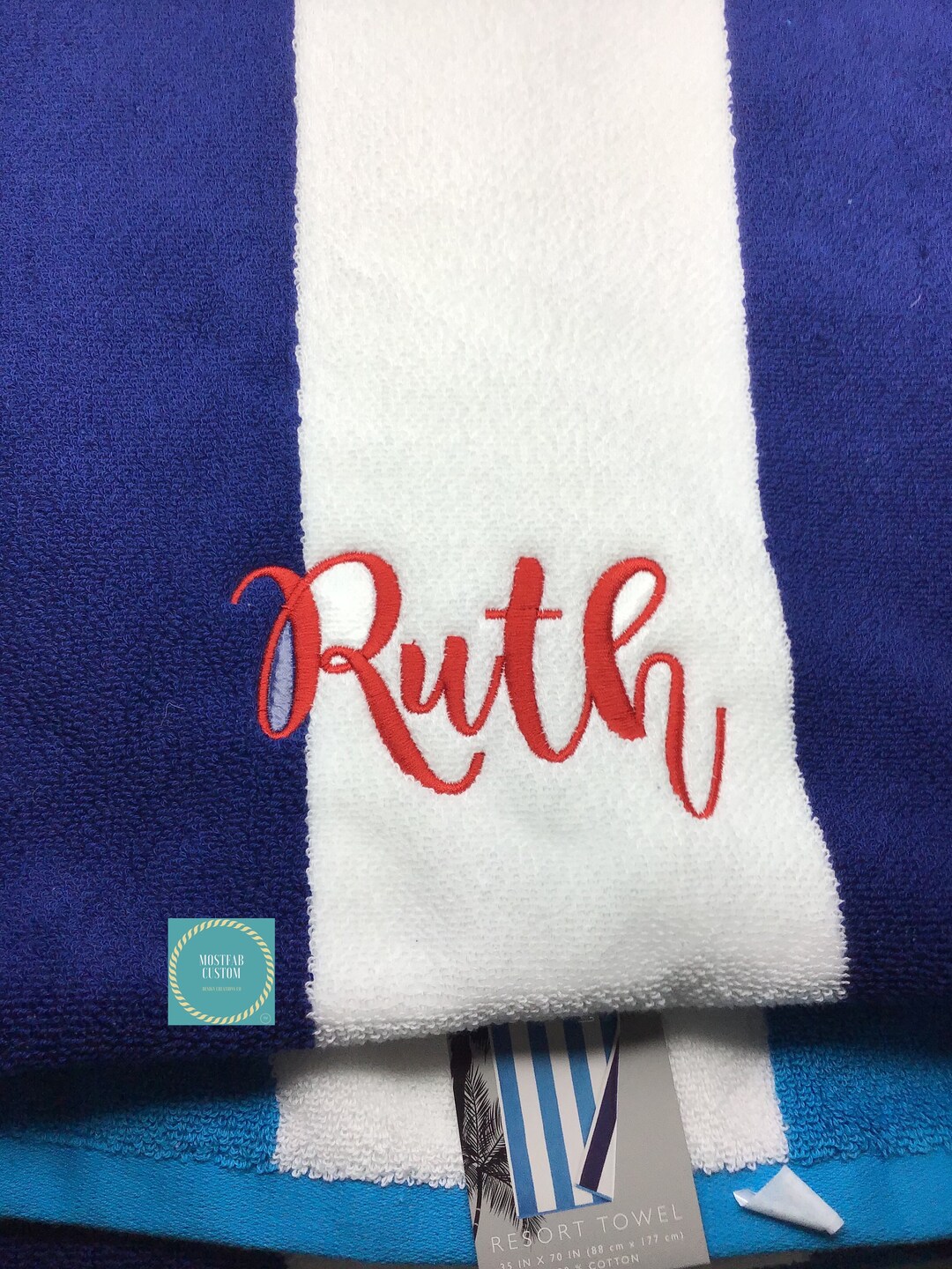 Personalized Pool Towel - Double Sided Beach Towel - Embroidery Beach ...