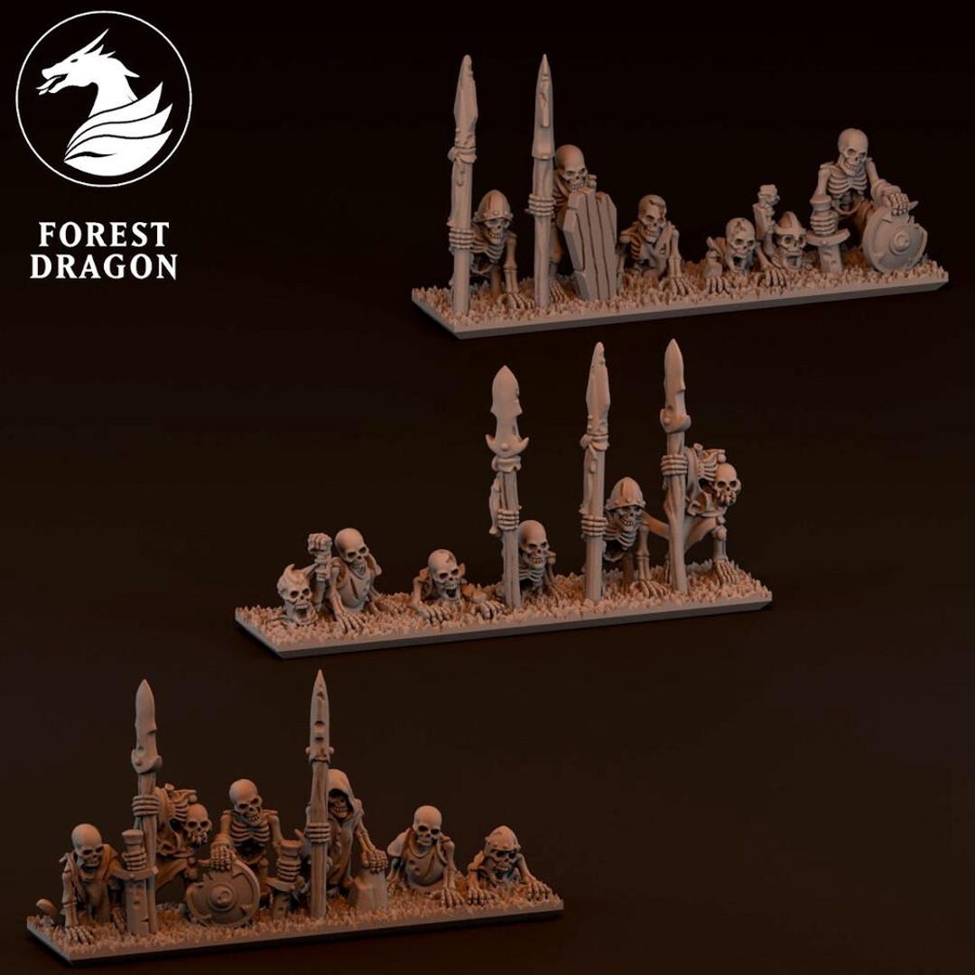 Undead Army Raised Skeletons (10mm - 15mm Warmaster Revolution) by ...