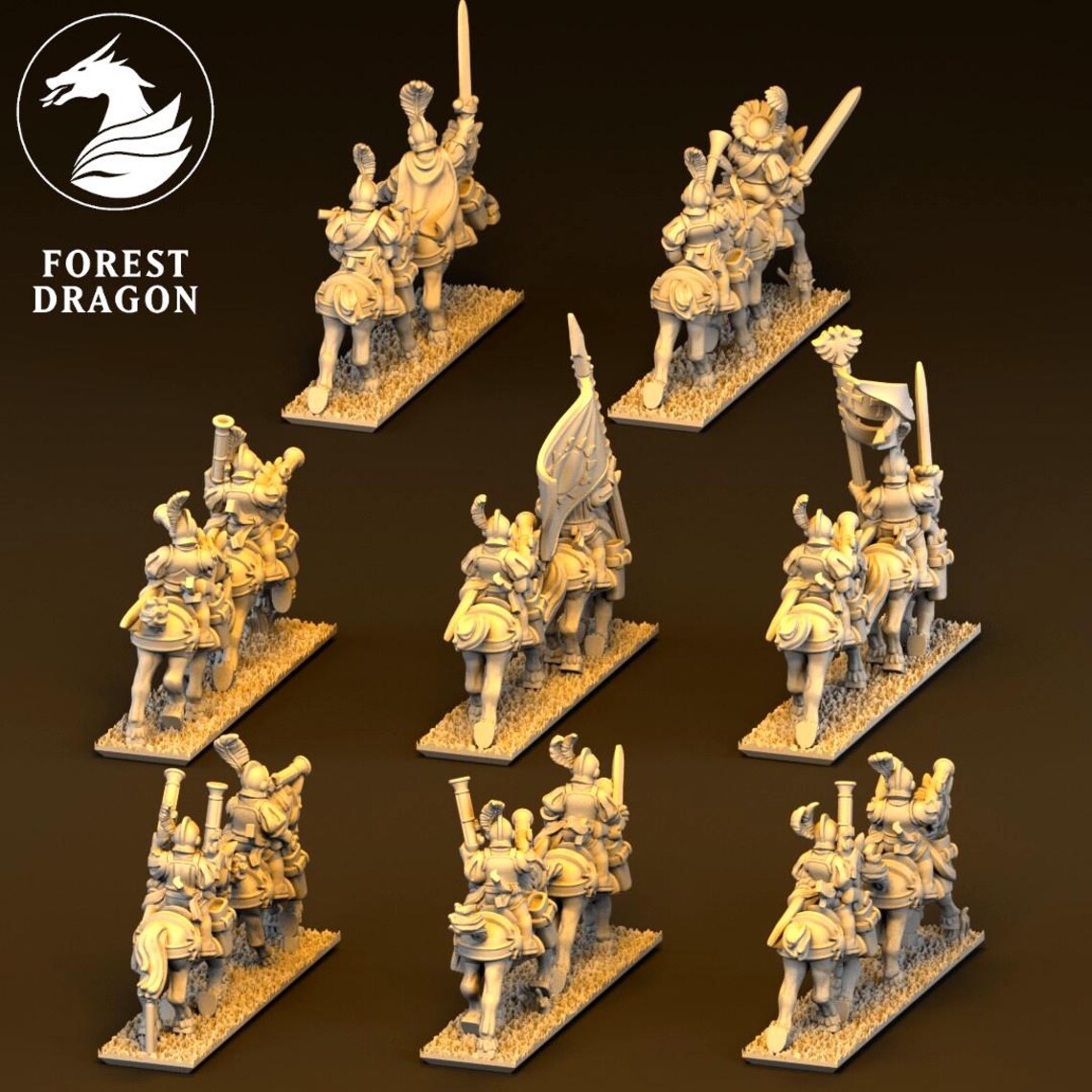 Imperial Light Cavalry Pistoliers (10mm - 15mm Warmaster) by Forest ...