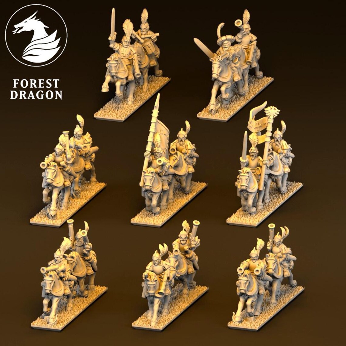 Imperial Light Cavalry Pistoliers (10mm - 15mm Warmaster) by Forest ...