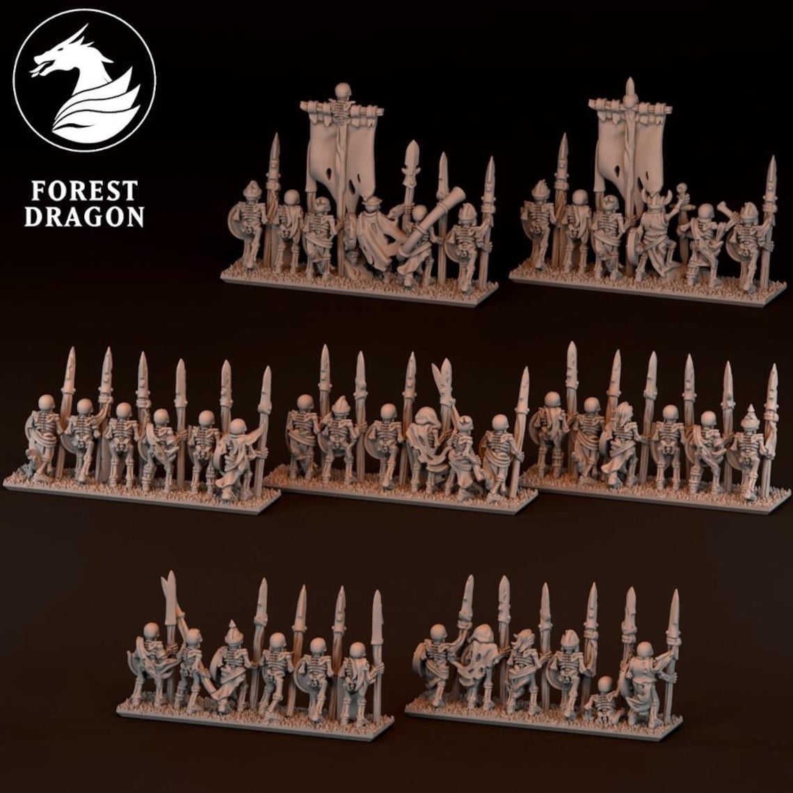 Undead Army Skeleton Light Infantry (10mm - 15mm Warmaster Revolution ...