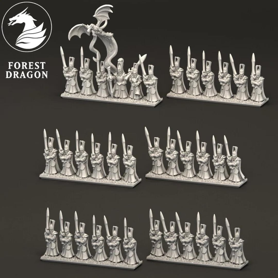 Aurethil Court Army Sword Infantry (10mm - 15mm Warmaster Revolution ...