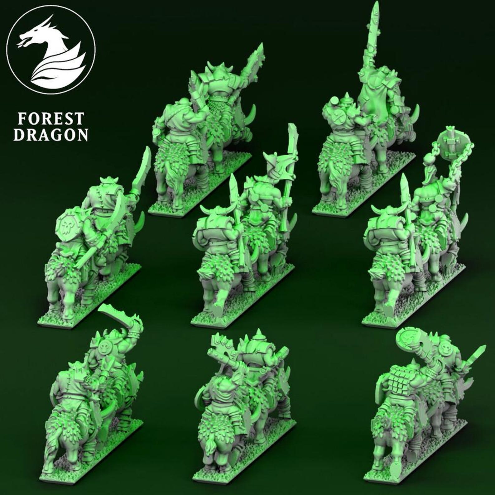 Orcs and Goblins Army Orc Boar Riders (10mm - 15mm Warmaster Revolution ...