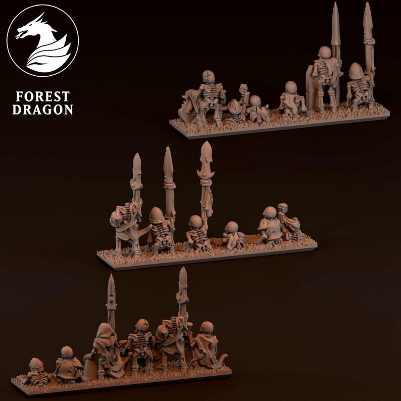 Undead Army Raised Skeletons (10mm - 15mm Warmaster Revolution) by ...