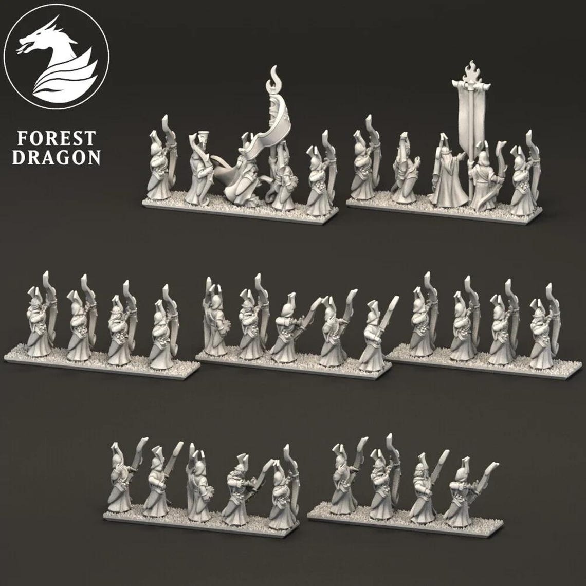 Aurethil Courts Army Archers (10mm - 15mm Warmaster Revolution) by ...