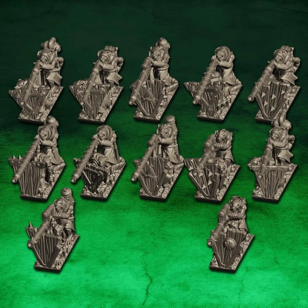 Ratmen Clan Army Vermin Long Gunners (10mm - 15mm Warmaster Revolution ...