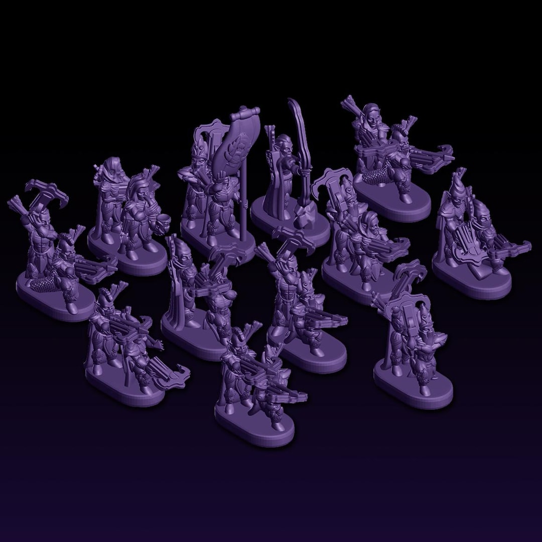 Crimson Sisterhood Army Dark Elf Archers (10mm - 15mm Warmaster Revolution) by Tordominis - Etsy