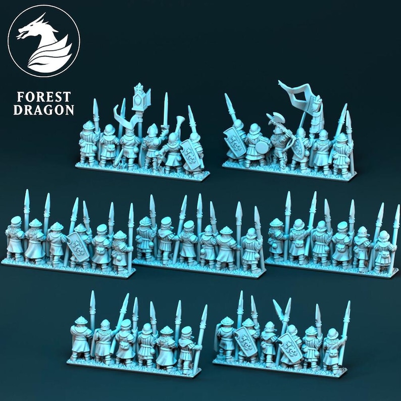 Chivalric Army Knight Retainers (10mm - 15mm - 28mm Warmaster ...