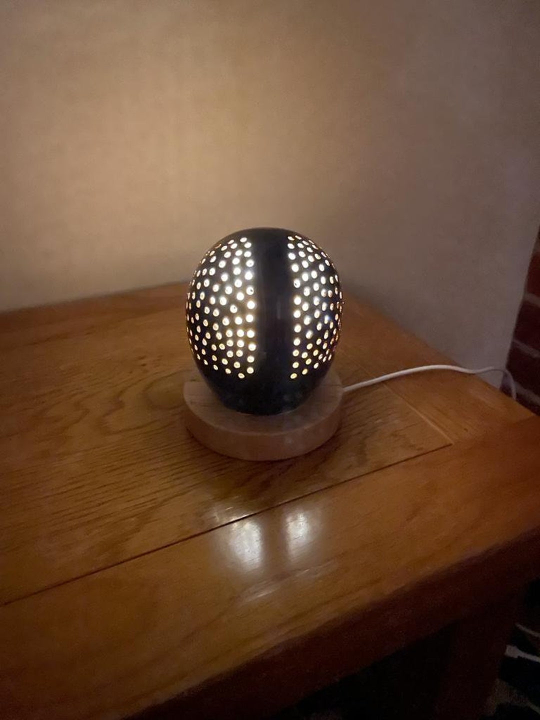 Coconut Lamp LED Mood Light, Warm White or Multi-coloured, Hand-made ...