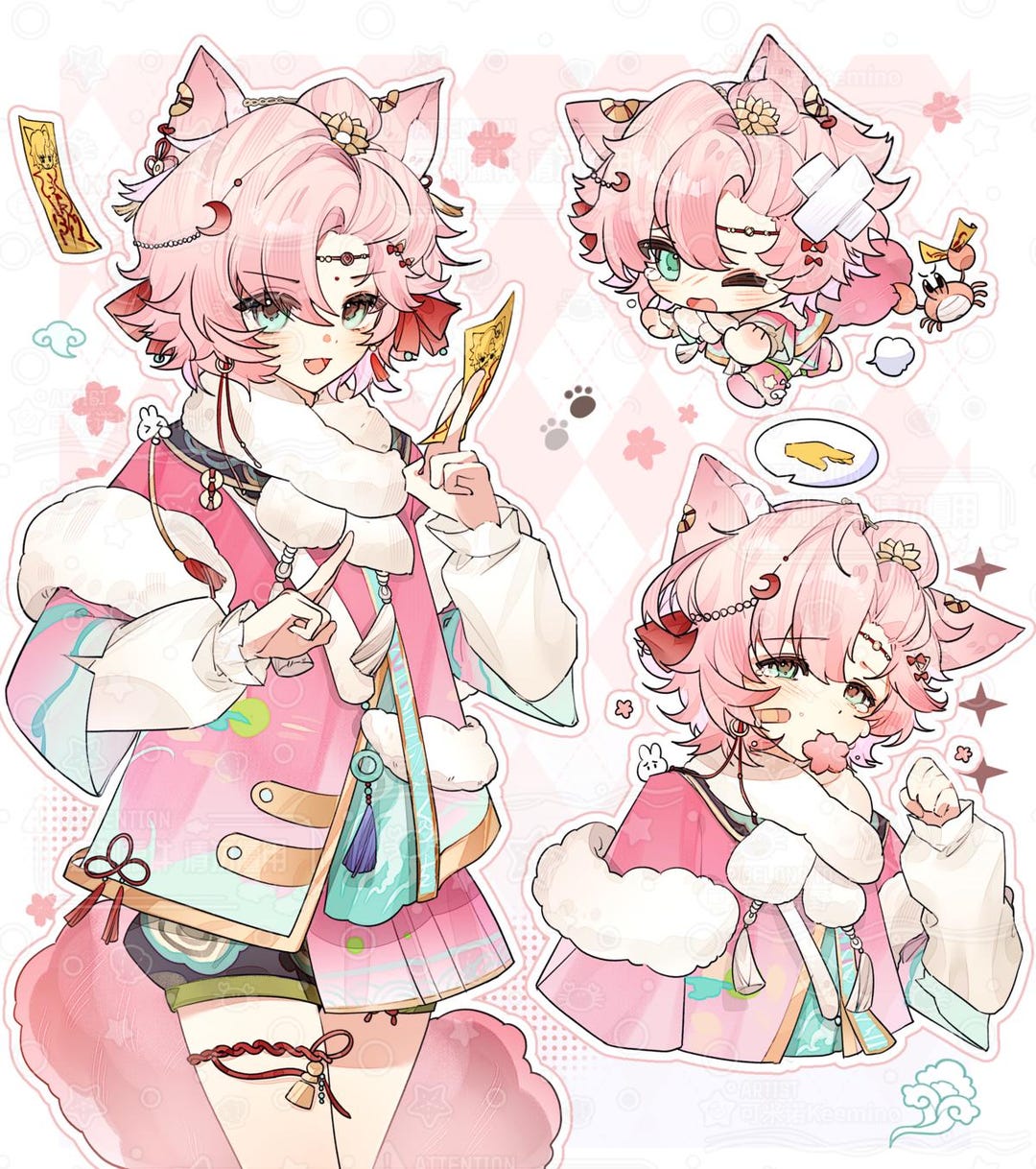 Custom Anime OC Sketch Page: Character Reference Sheet (digital ...