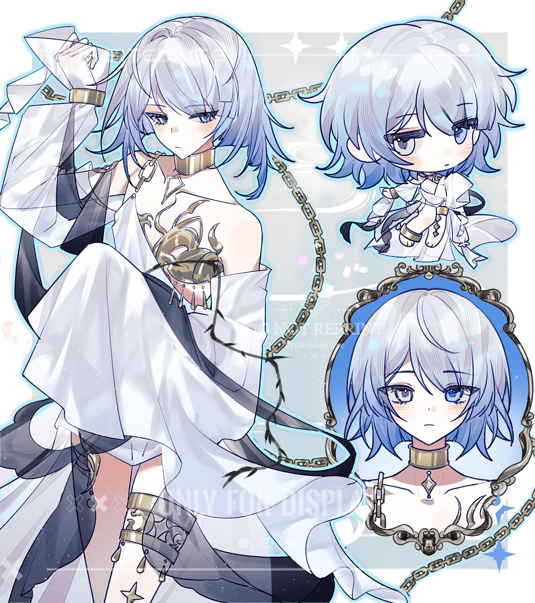 Custom Anime OC Sketch Page: Character Reference Sheet (digital ...