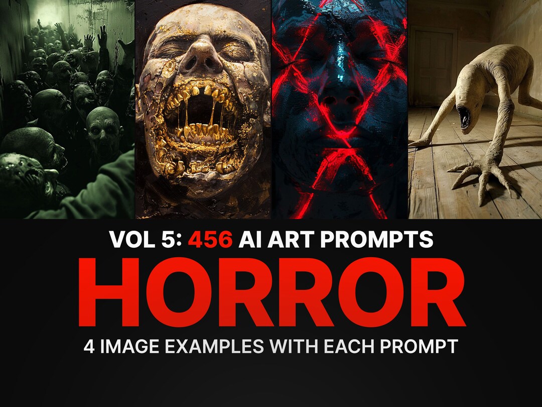 456 Ai Art Prompts for Horror: Vol 5 Midjourney Prompts, Dall E, Stable ...
