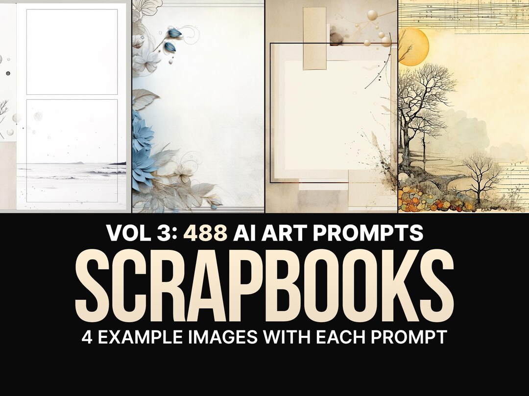 488 AI Art Scrapbook Images: Vol 3 | Curated Graphics, Styles ...