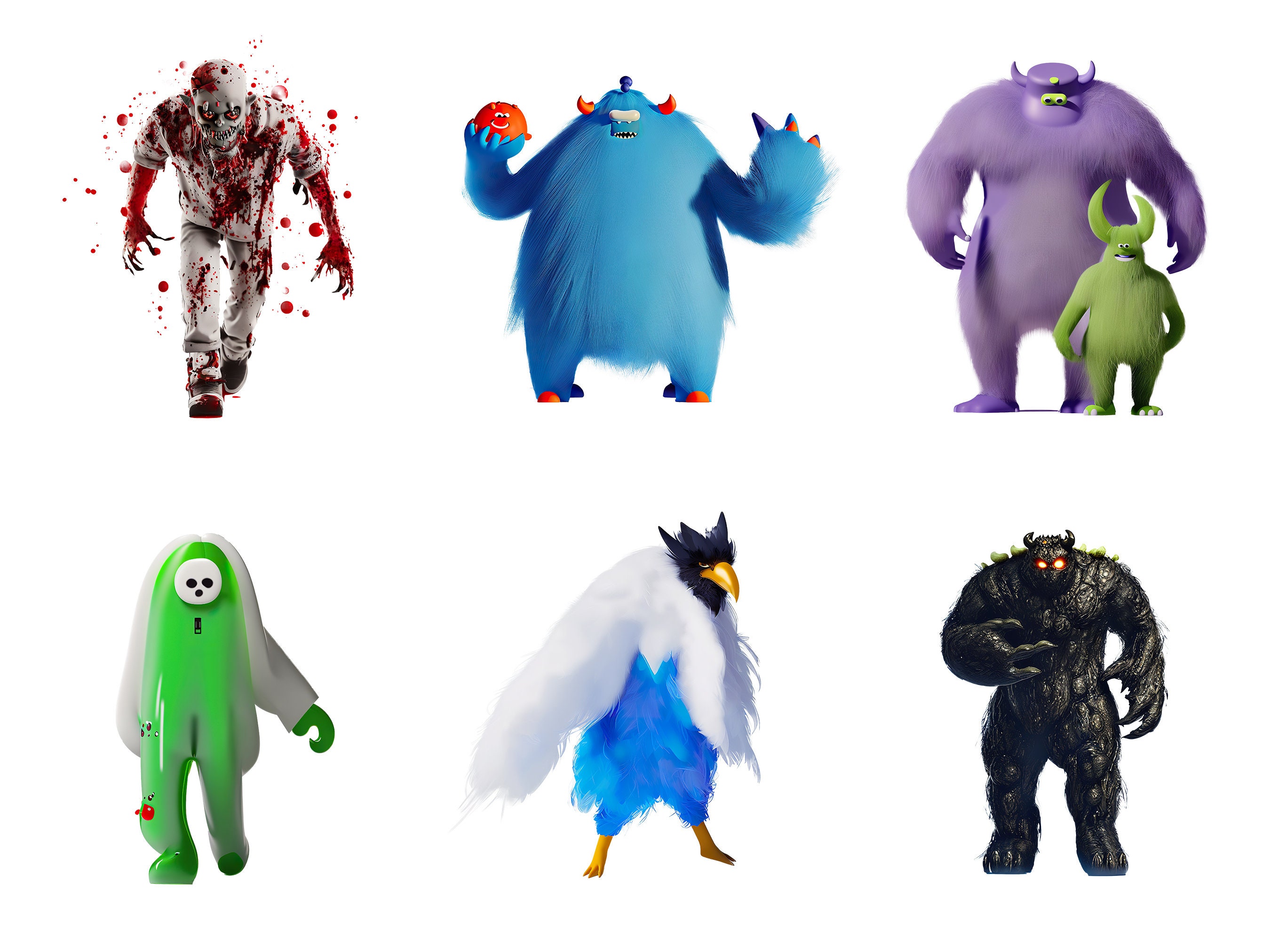 278 Isolated Monster Character Pngs Transparent Background - Etsy