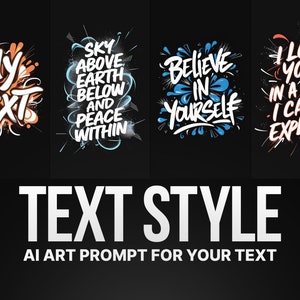 Text Style AI Art Prompt Template for Ideogram Midjourney, DALL-E, Font ...