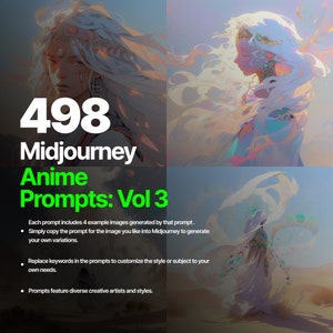 498 Midjourney Prompts for Anime: Vol 3 Ai Art Prompts - Etsy Australia