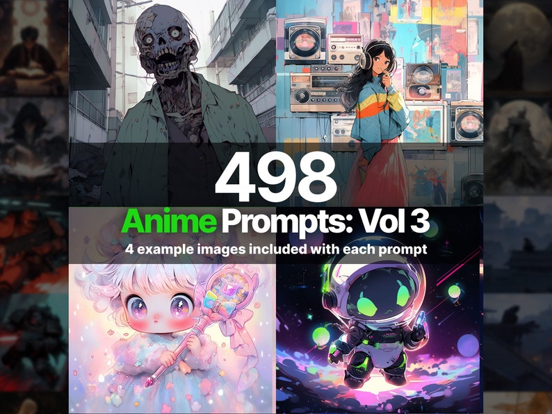 498 Midjourney Prompts for Anime: Vol 3 Ai Art Prompts - Etsy Australia